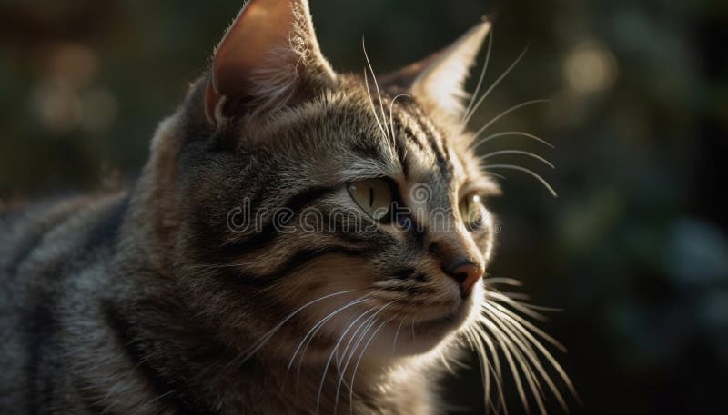 Cute Kitten Sitting Outdoors, Staring with Curiosity at the Camera ...