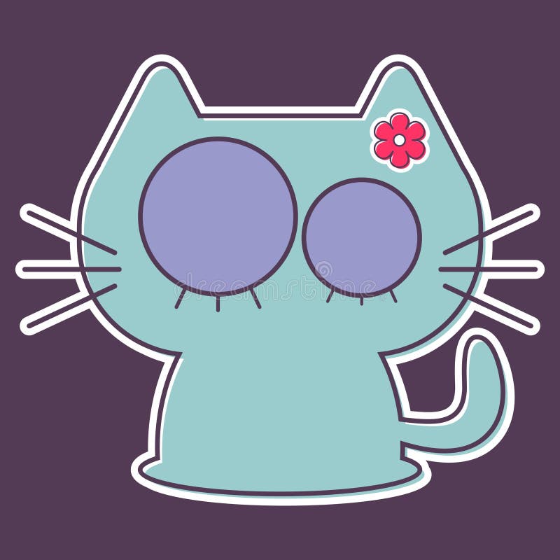 Cute kitty girl stock vector. Illustration of childish - 31673650