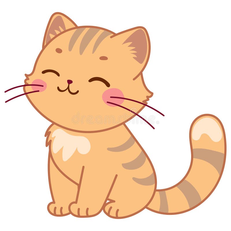 Cute Kitty Kids Illustration Stock Vector - Illustration of kitty ...