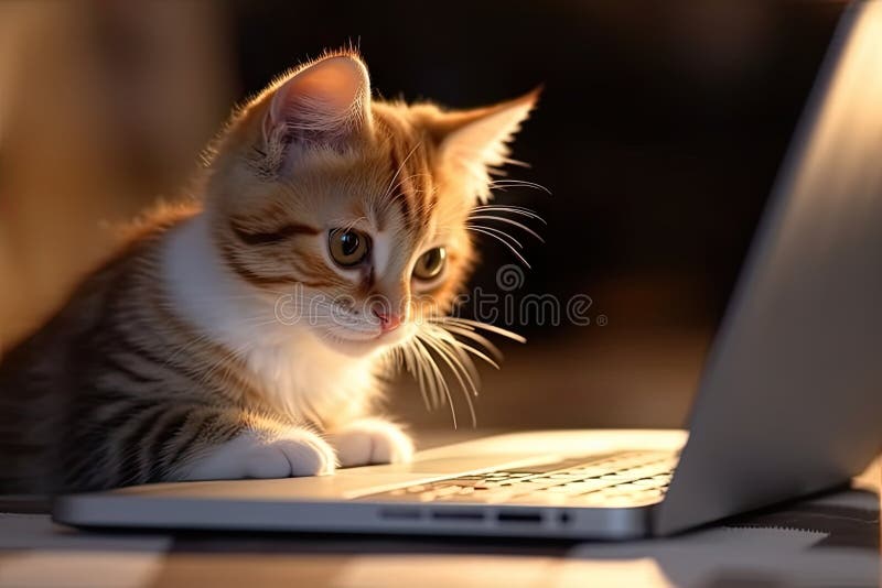 Kitty Cat Keyboard Laptop Computer Stock Illustrations – 363 Kitty Cat ...