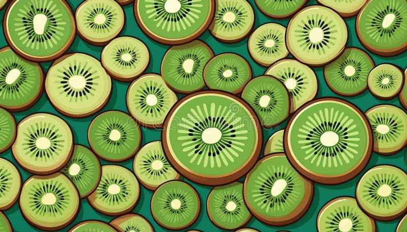 Cute Kiwi Fruits Pattern Background Vector Design Stock Illustration ...