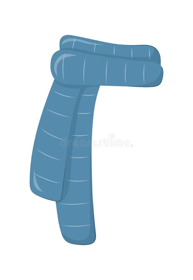 Cute Knitted Scarf in Flat Cartoon Style Stock Vector - Illustration of ...