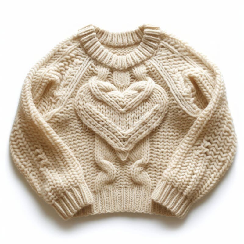 Cute Knitted Sweater in a Heart Isolated Stock Image - Image of jumper ...