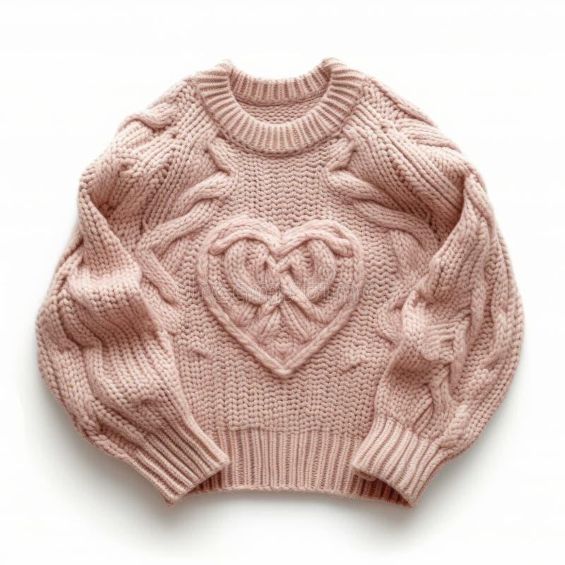 Cute Knitted Sweater in a Heart Isolated Stock Image - Image of design ...