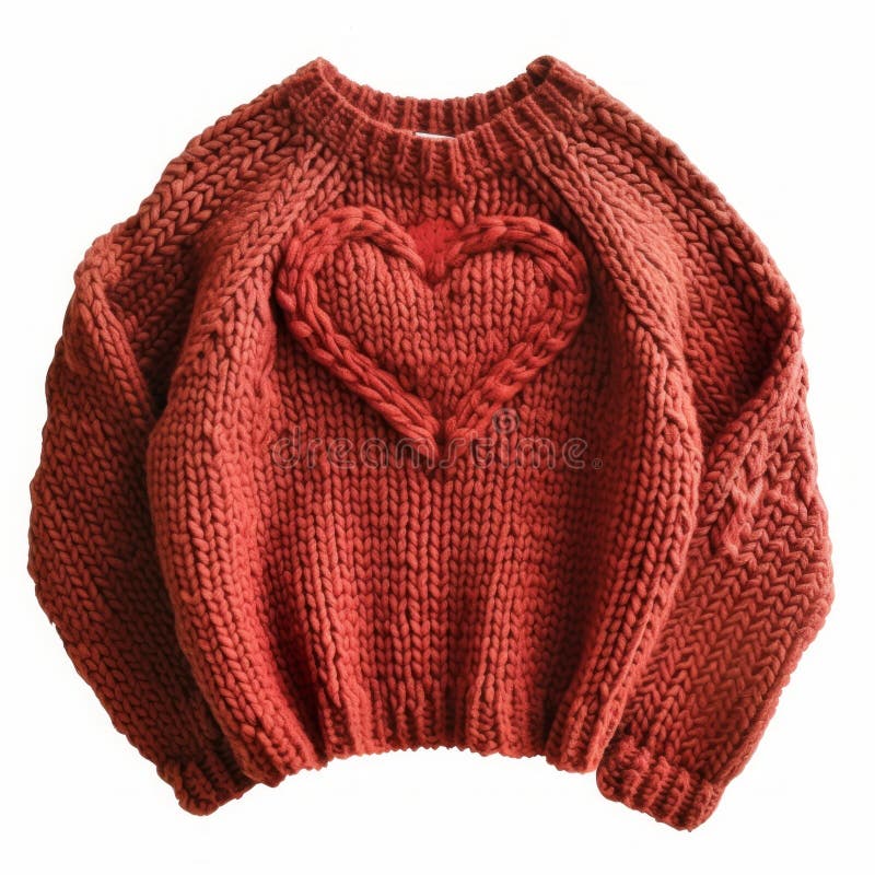 Cute Knitted Sweater in a Heart Isolated Stock Image - Image of mood ...