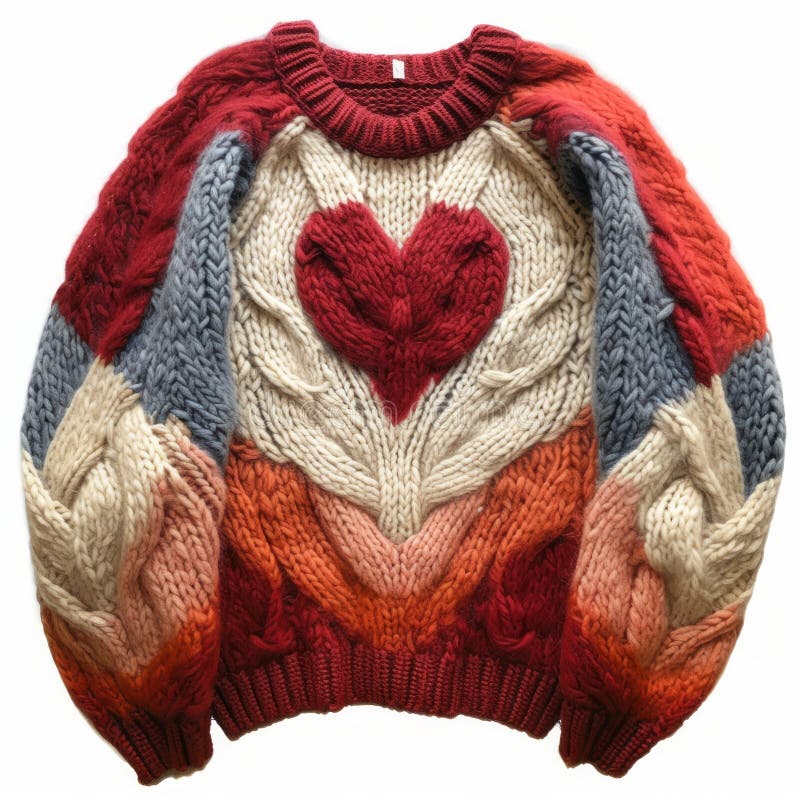 Cute Knitted Sweater in a Heart Isolated Stock Photo - Image of modern ...
