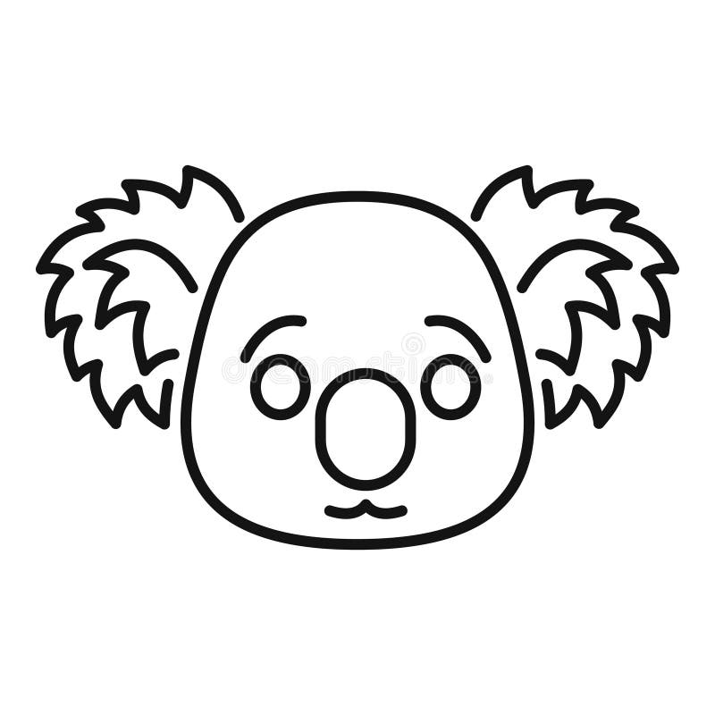 Cute Koala Bear Face Showing Happy Emotion Stock Vector - Illustration ...