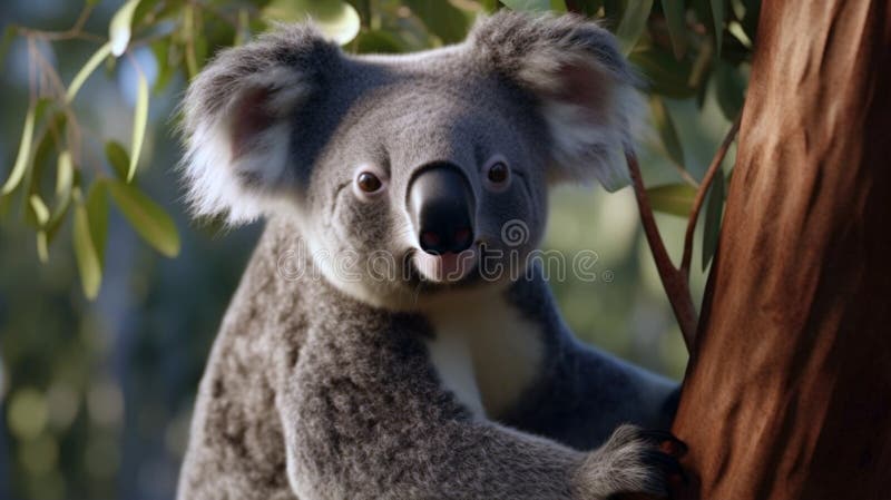A Cute Koala. Koala Bear in the Zoo Stock Illustration - Illustration ...