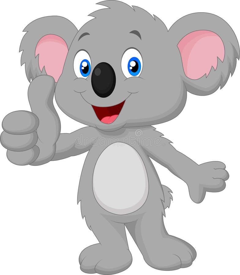 Cute Koala Cartoon Giving Thumb Up Stock Vector - Illustration of furry ...