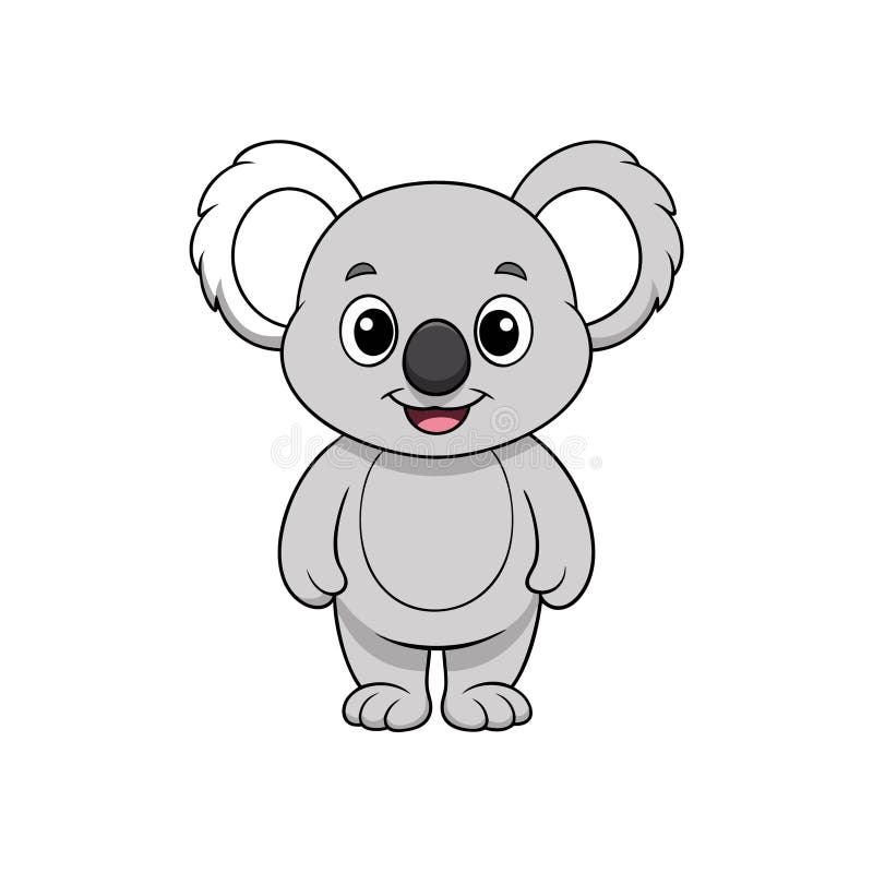Cute Koala Character Illustration Standing Isolated on White Background ...