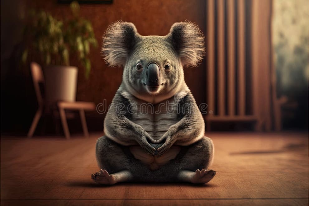 Koala Doing Yoga Illustration Generative Ai Stock Illustration ...