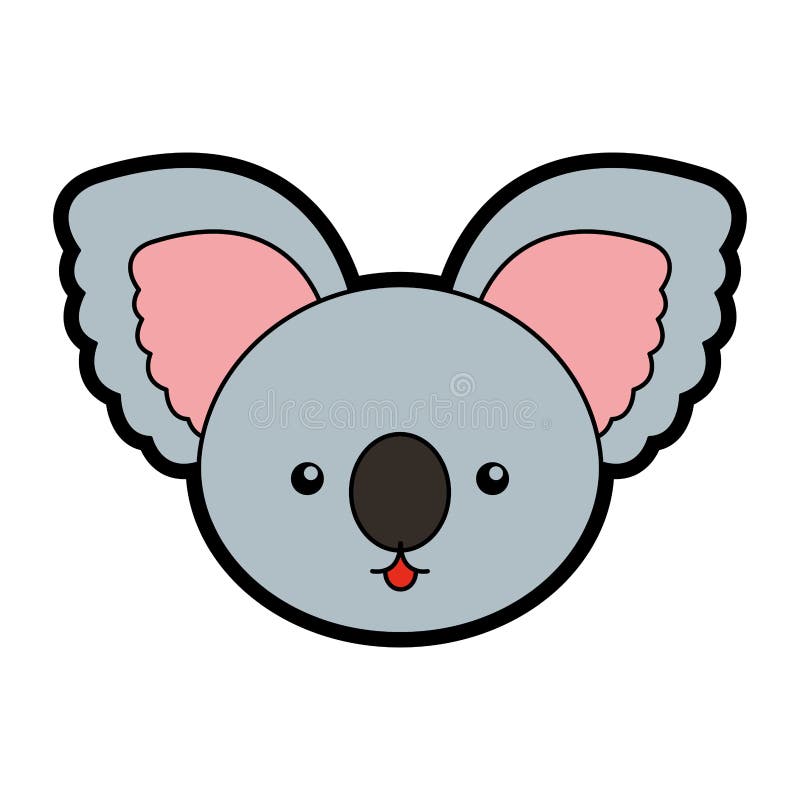 Cute koala face cartoon stock vector. Illustration of friendly - 93407162