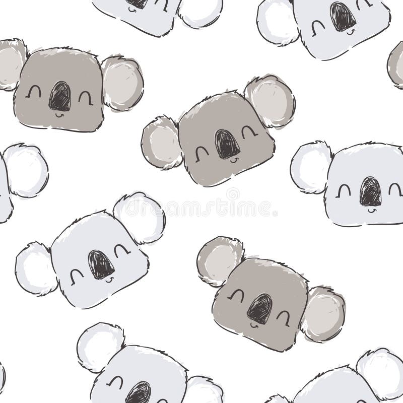 Koala Pattern Seamless. Vector Illustration. Fabric Design Textile ...