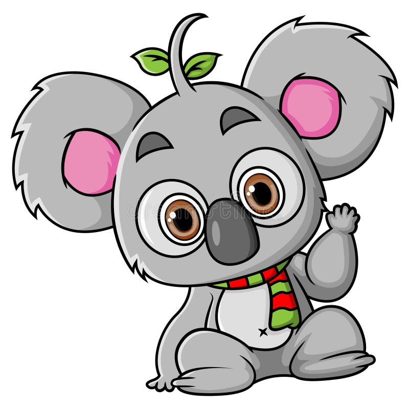 The Cute Koala is Waving Hand and Saying the Greeting Stock Vector ...