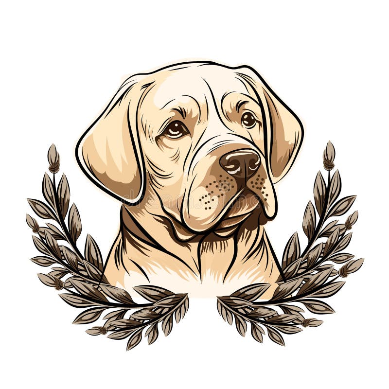 Cute Labrador Retriever, Logo, Vector Illustration of a Dog Stock ...