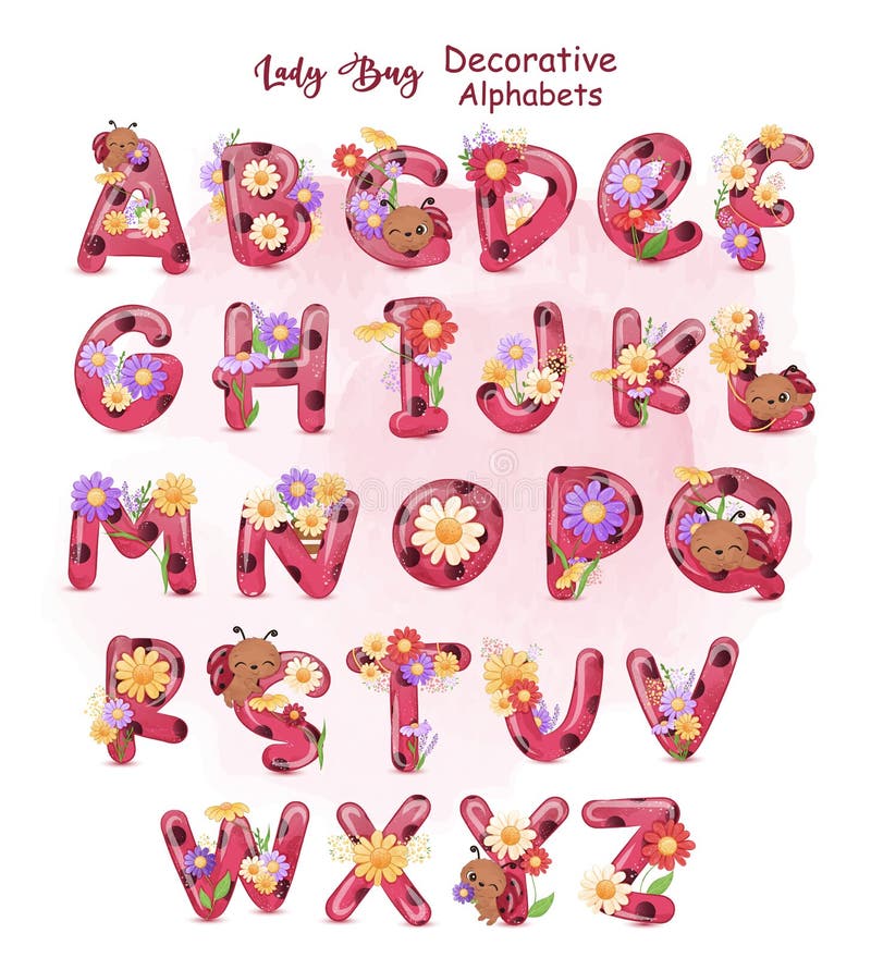 Alphabets Flowers Stock Illustrations – 430 Alphabets Flowers Stock ...