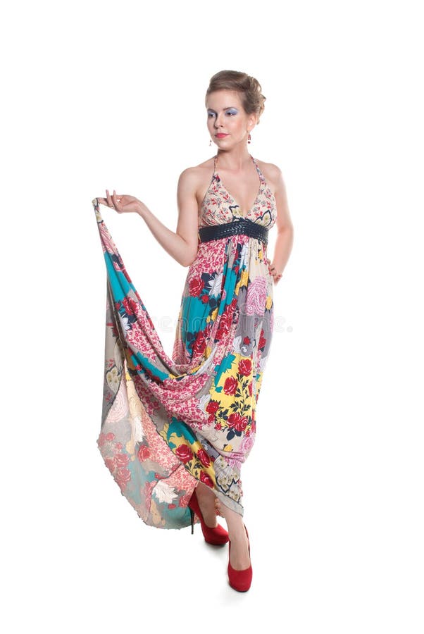Cute lady in dress stock image. Image of lifestyles, color - 25934717