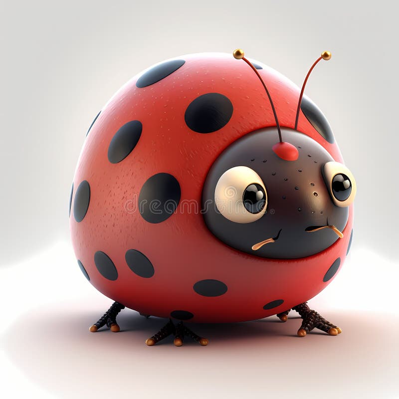 Ladybug Cartoon Style. Generative AI Stock Illustration - Illustration ...