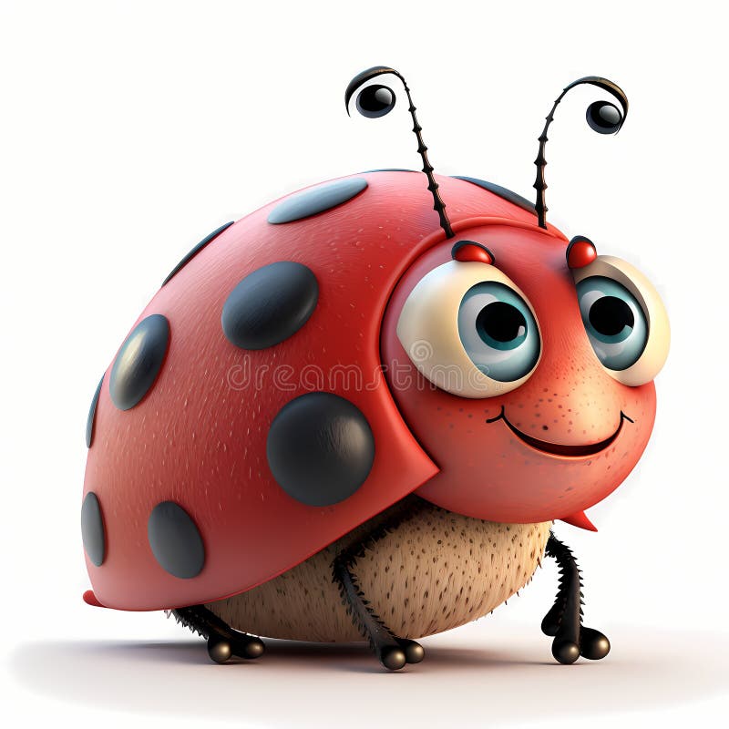 Ladybug Cartoon Style. Generative AI Stock Illustration - Illustration ...