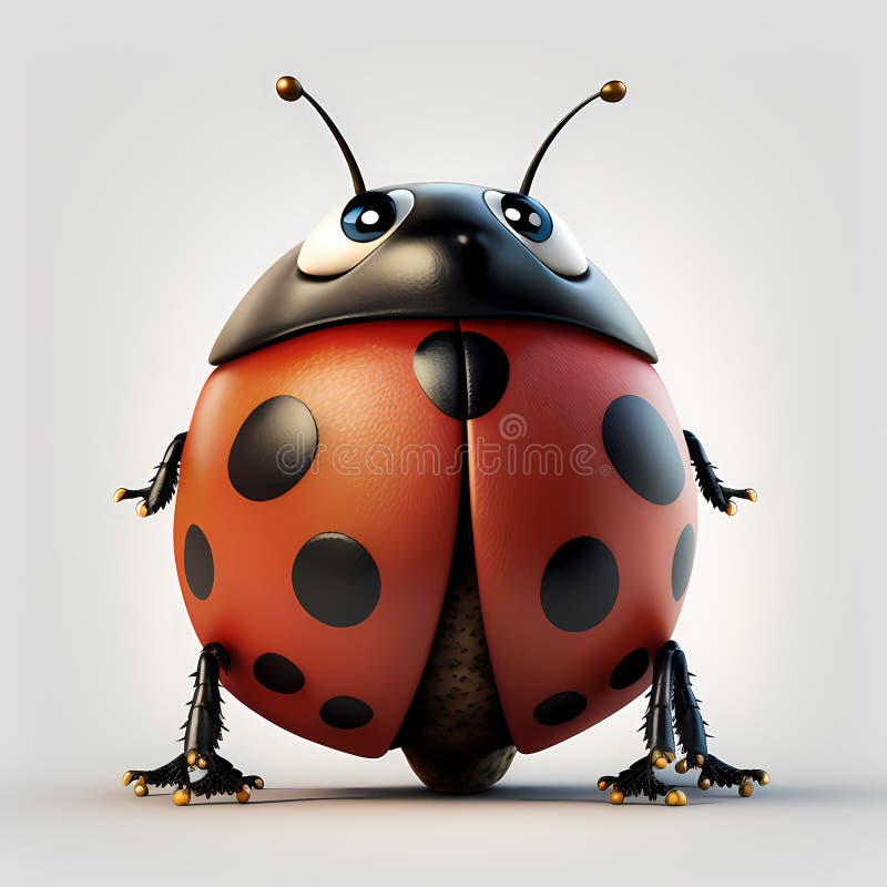 Ladybug Cartoon Style. Generative AI Stock Illustration - Illustration ...