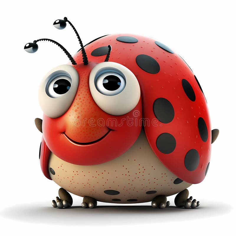 Ladybug Cartoon Style. Generative AI Stock Illustration - Illustration ...