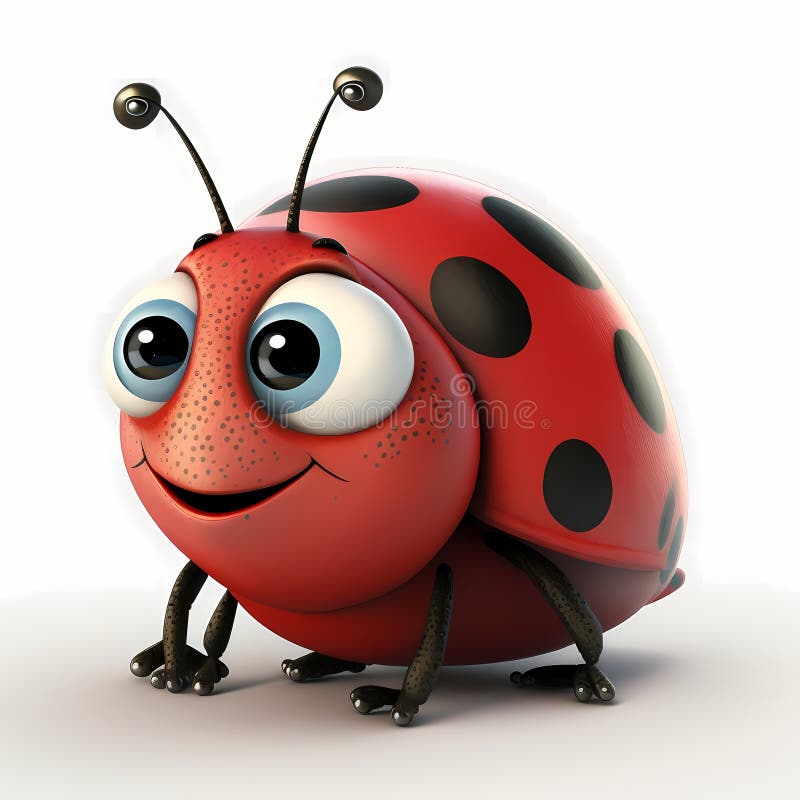 Ladybug Cartoon Style. Generative AI Stock Illustration - Illustration ...