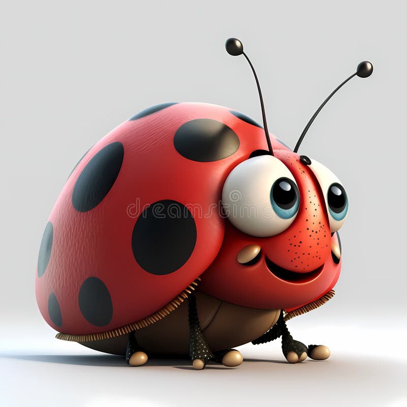 Ladybug Cartoon Style. Generative AI Stock Illustration - Illustration ...