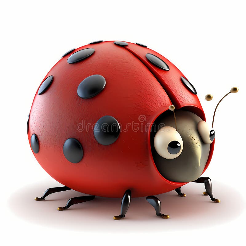 Ladybug Cartoon Style. Generative AI Stock Illustration - Illustration ...