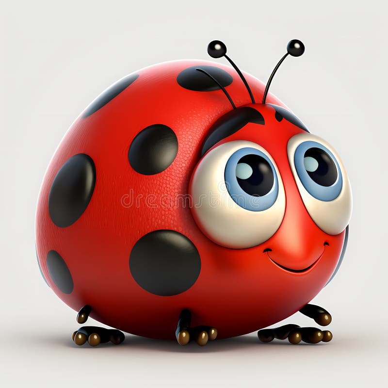 Ladybug Cartoon Style. Generative AI Stock Illustration - Illustration ...