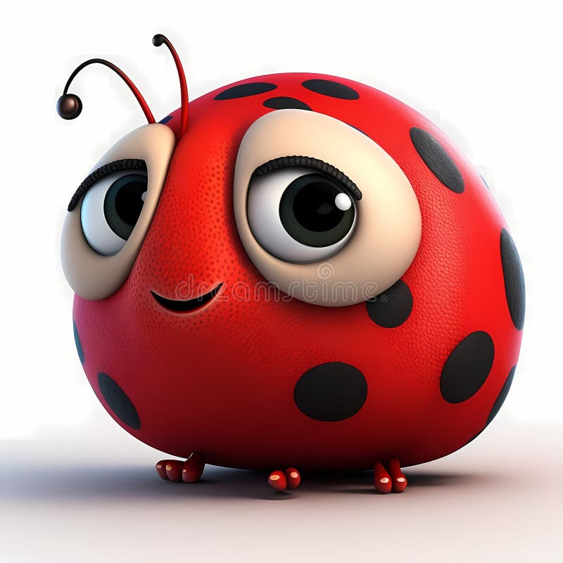 Ladybug Cartoon Style. Generative AI Stock Illustration - Illustration ...