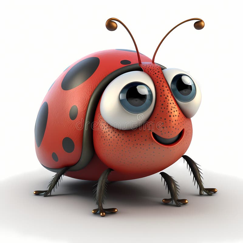 Ladybug Cartoon Style. Generative AI Stock Illustration - Illustration ...