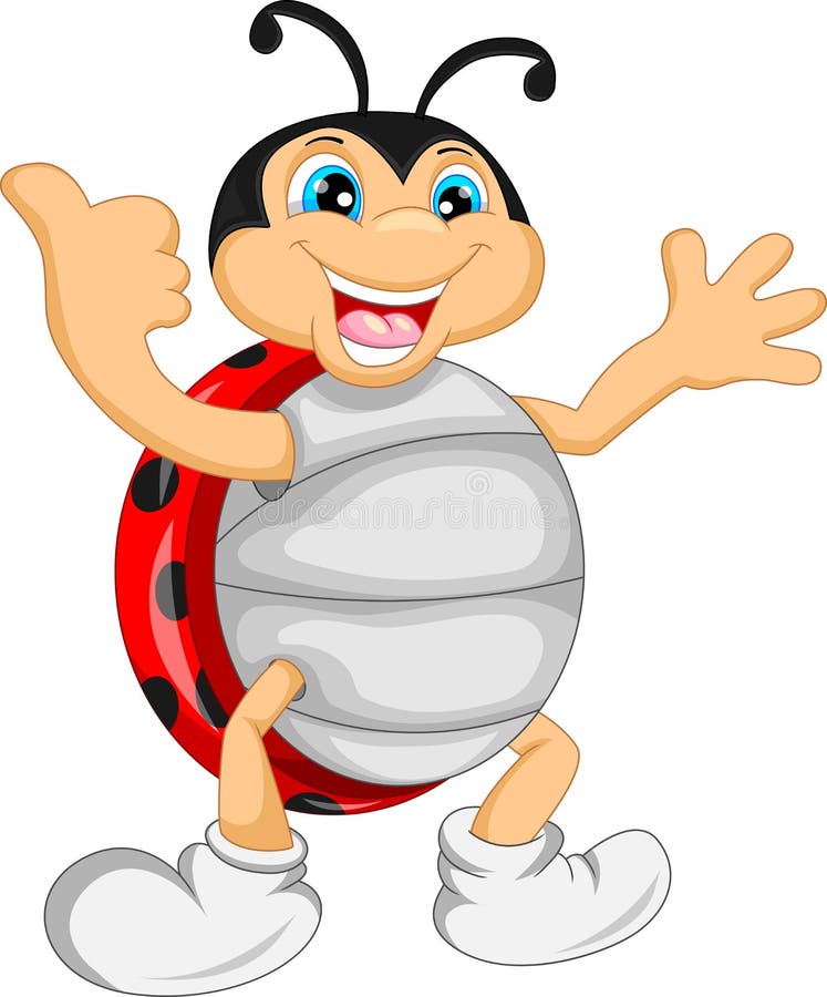 Cute Ladybug Cartoon Thumb Up Stock Vector - Illustration of ladybug ...