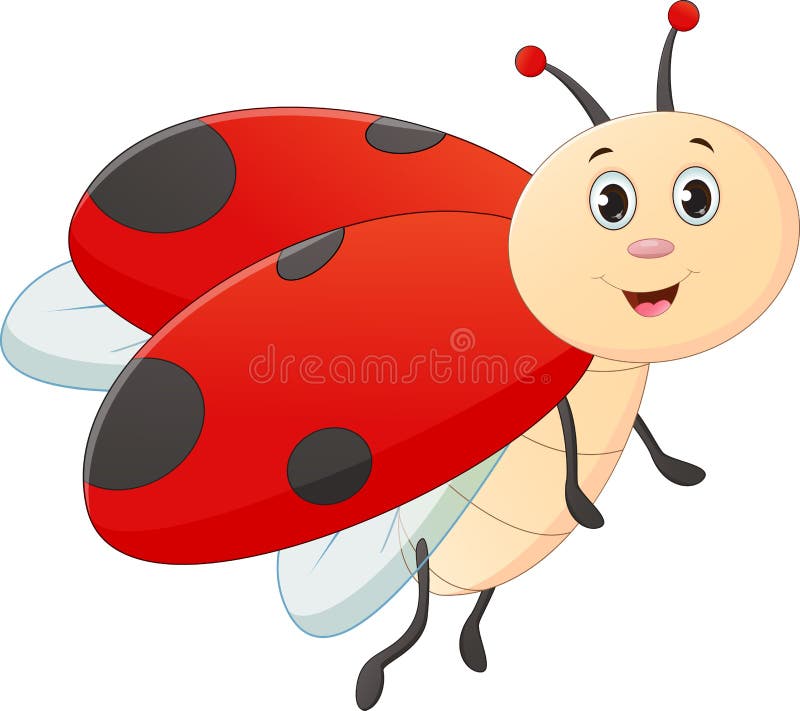 Cute ladybug cartoon stock vector. Illustration of stand - 73013150