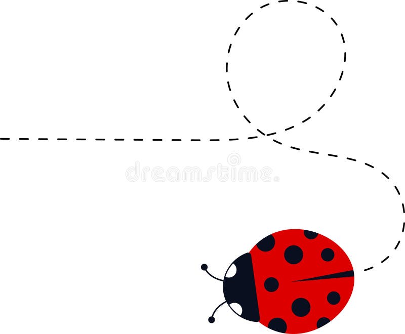 Cute Ladybug Characters Collection. Flying Cartoon Ladybug with Dotted ...