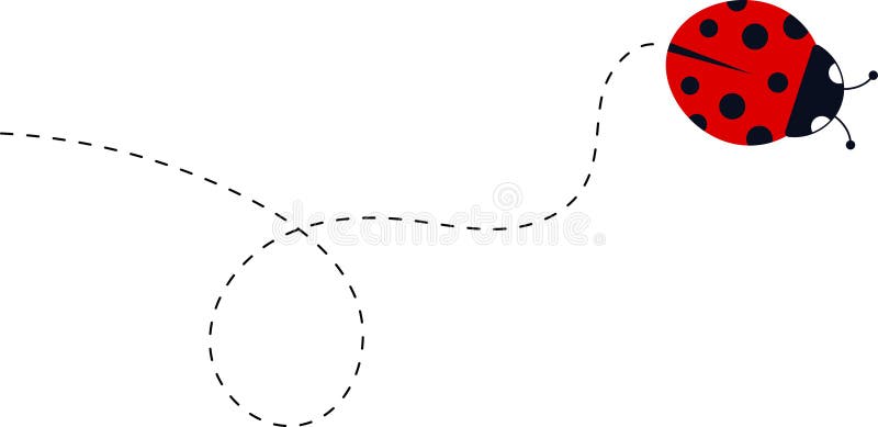 Cute Ladybug Characters Collection. Flying Cartoon Ladybug with Dotted ...