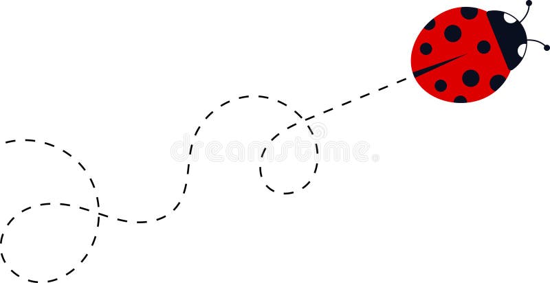 Cute Ladybug Characters Collection. Flying Cartoon Ladybug with Dotted ...