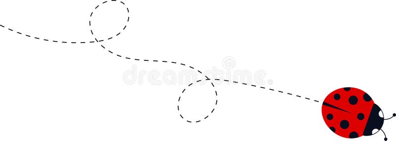 Cute Ladybug Characters Collection. Flying Cartoon Ladybug with Dotted ...