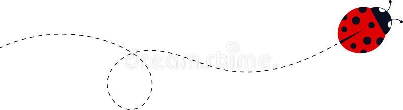 Cute Ladybug Characters Collection. Flying Cartoon Ladybug with Dotted ...