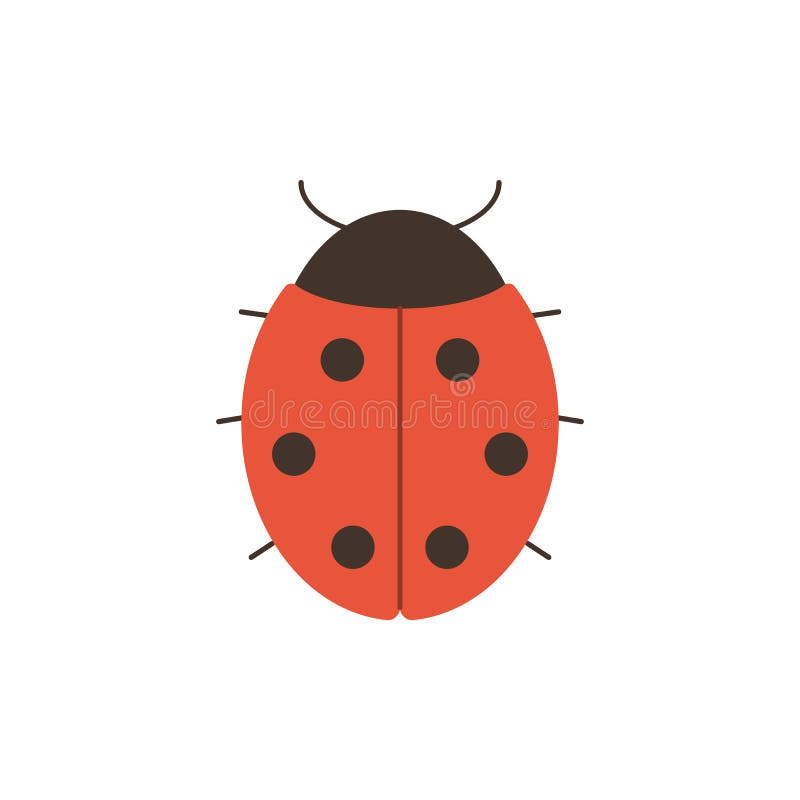 Ladybug Flat Color Vector Icon Stock Vector - Illustration of beautiful ...