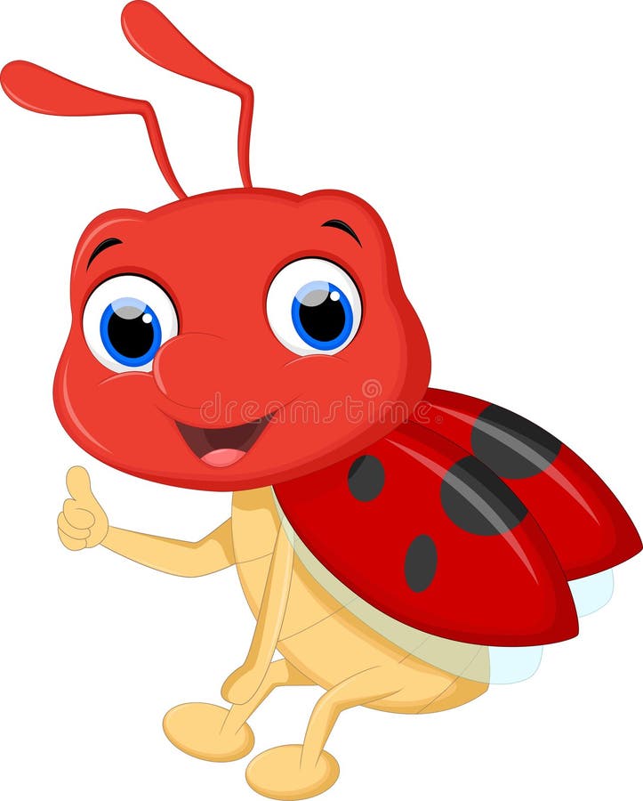 Cute Ladybug Flying Cartoon Stock Illustration - Illustration of ...