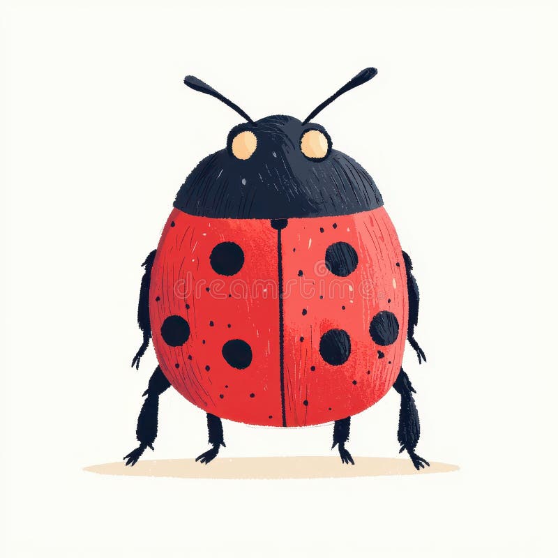 Cute Ladybug Illustration on White Background Stock Illustration ...