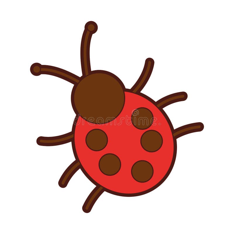 Cute ladybug isolated icon stock vector. Illustration of drawing - 93151895