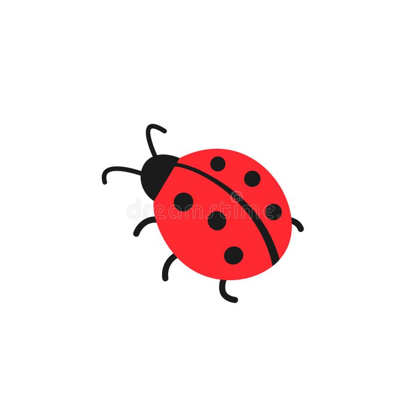 Cute Ladybug Simple Flat Design Vector Illustration Stock Vector ...