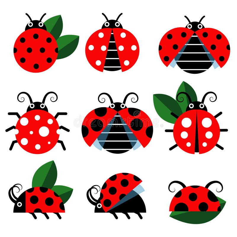 6+ Cute ladybug leaf vector illustration Free Stock Photos ...