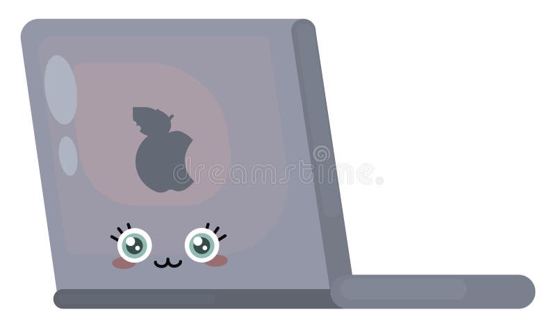 Cute laptop doodle icon stock vector. Illustration of icon - 137206428