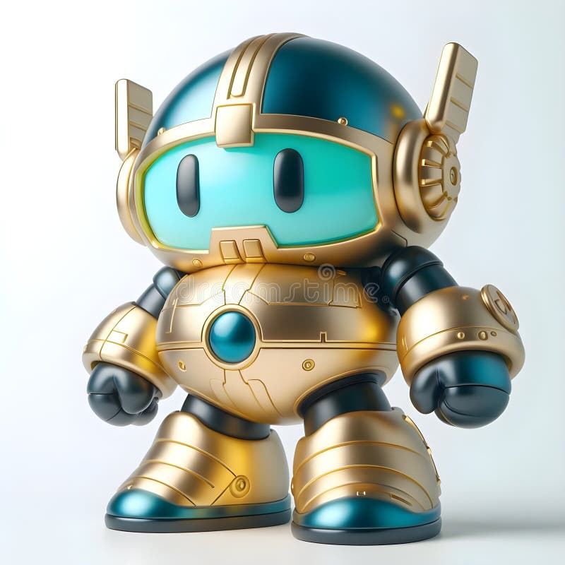 A cute large armor robot. stock illustration. Illustration of gold ...