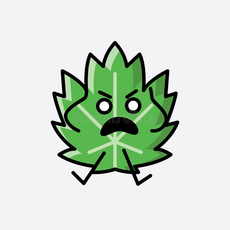 Cute Leaf Mascot Vector Character in Flat Design Style Stock Vector ...