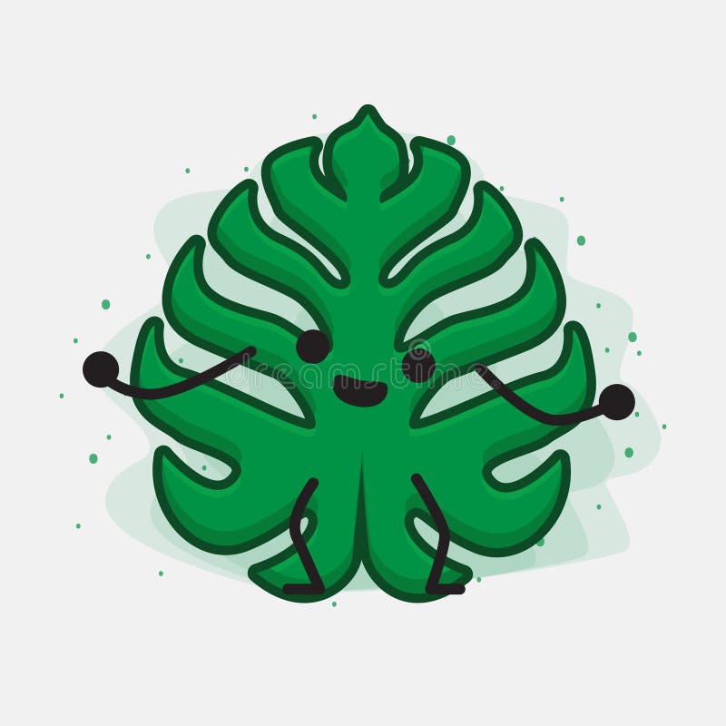 Cute Leaf Vector Character stock vector. Illustration of isolated ...
