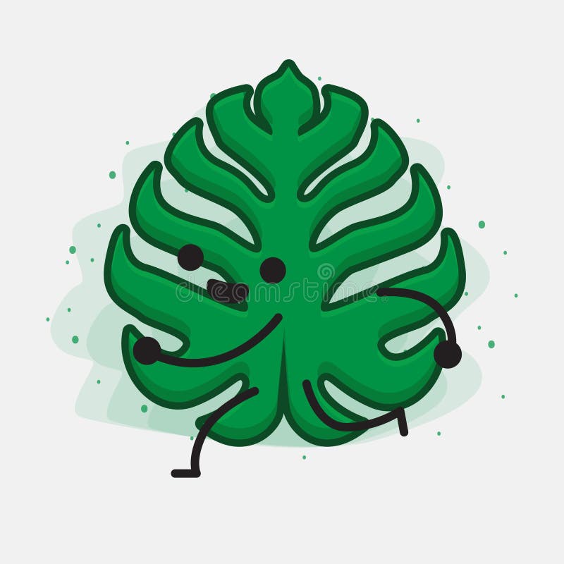 Cute Leaf Vector Character stock vector. Illustration of botanical ...