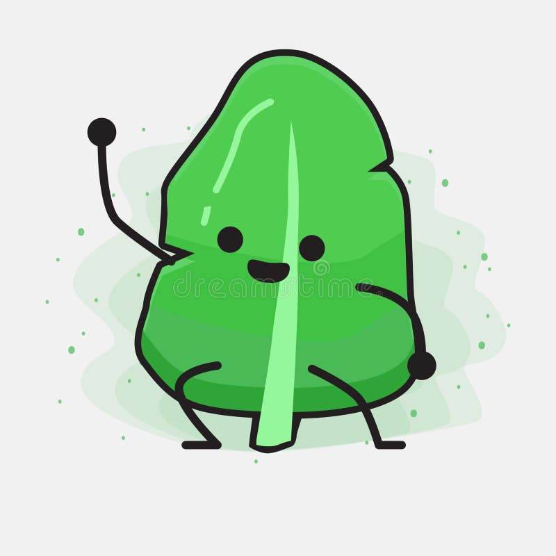 Cute Leaf Vector Character stock vector. Illustration of green - 202361156
